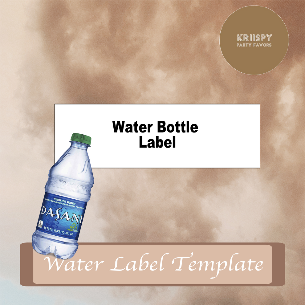 Water Label Template – Kriispy Party Favors